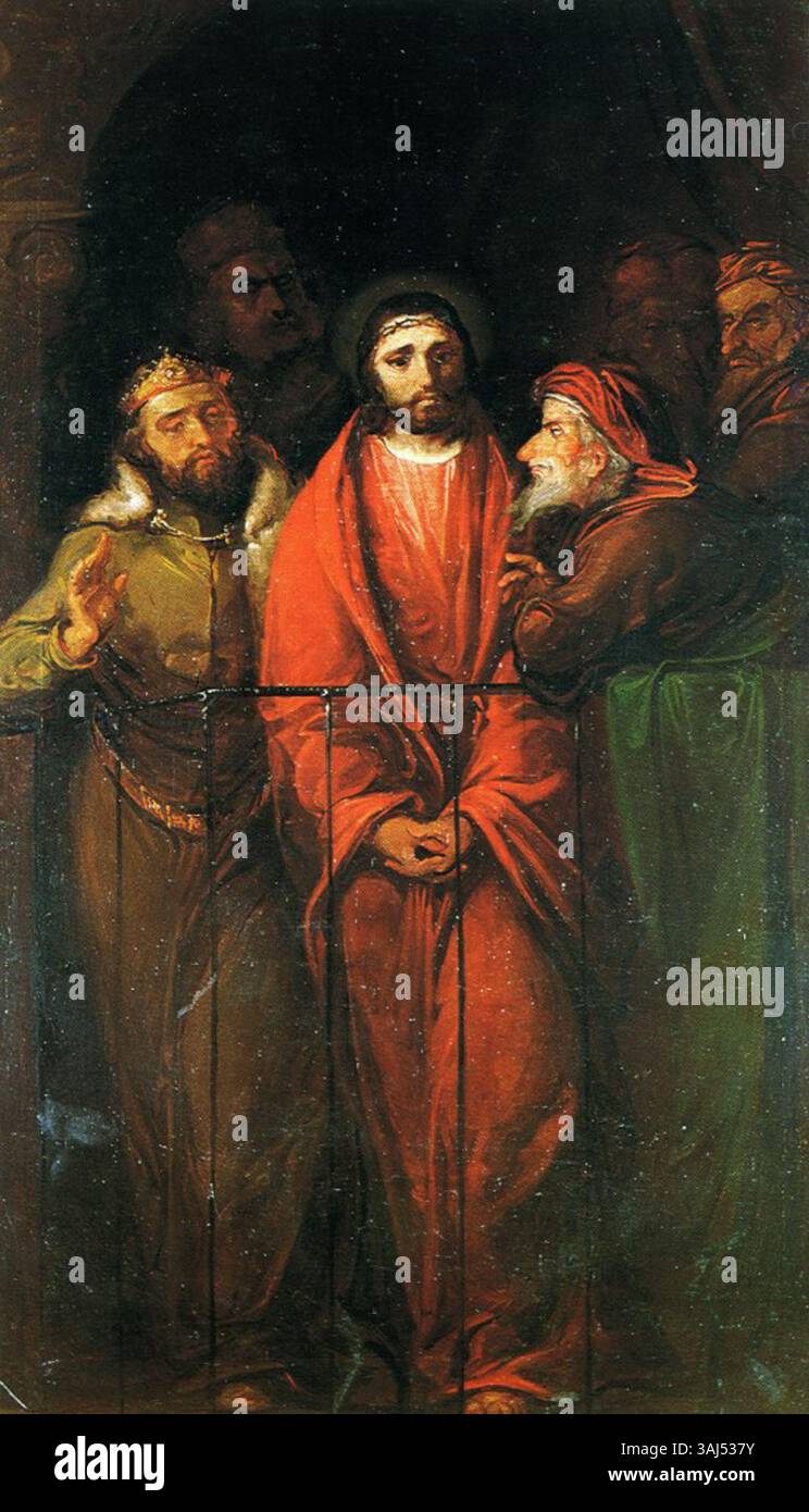 Ura Jaki's 'Isus pred Pilatom' (Jesus before Pilate), painted in 1856 ...