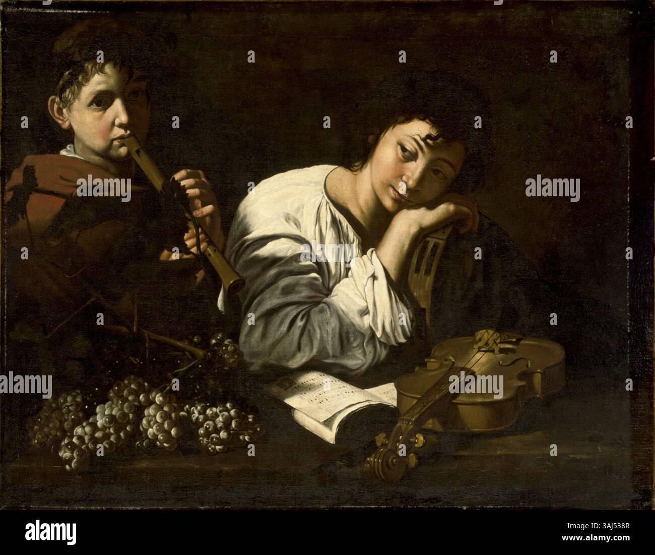 'The Lament of Aminta' is an oil painting by Bartolomeo Cavarozzi ...