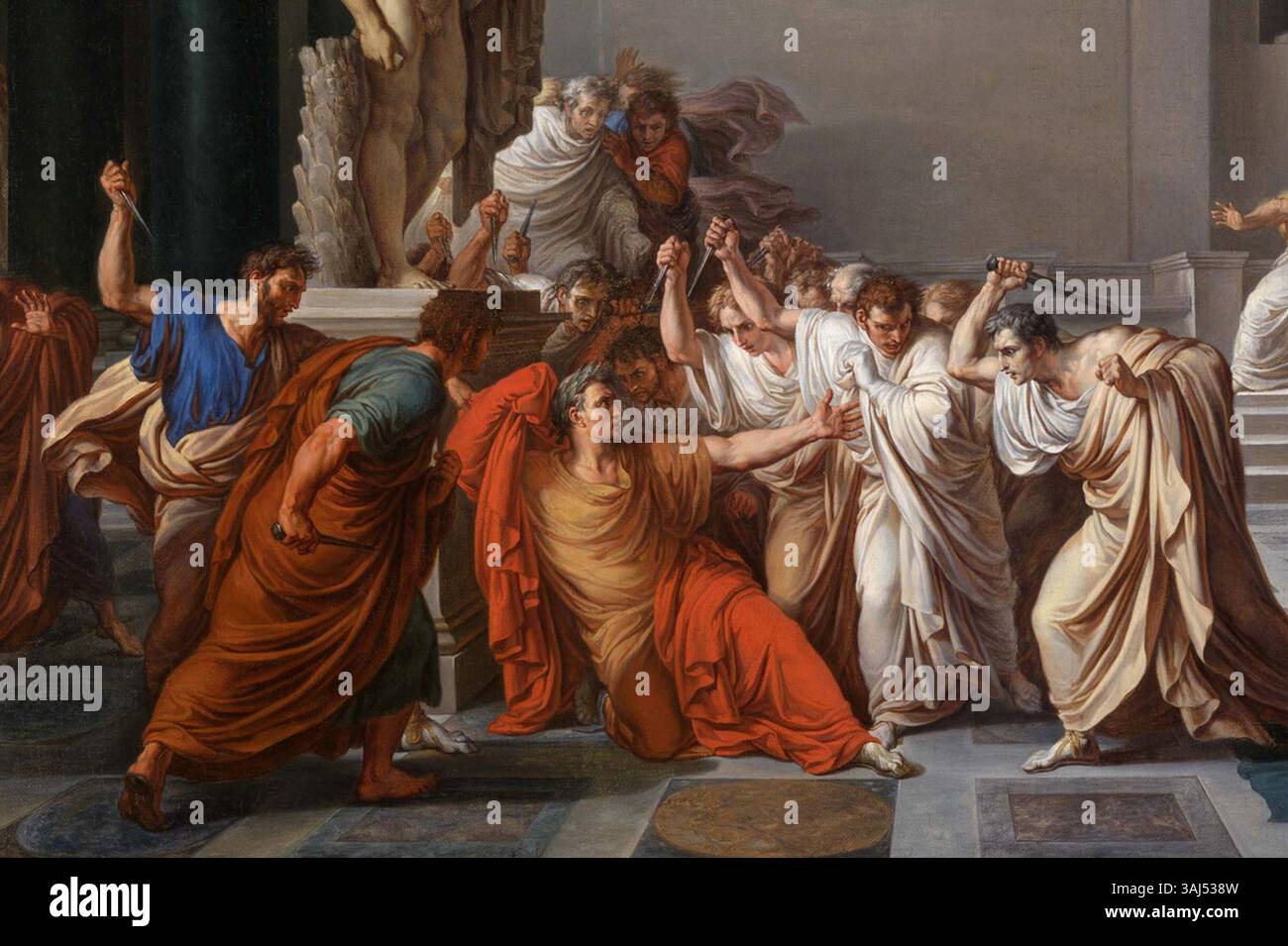 'La morte di Cesare,' painted by Vincenzo Camuccini between 1804 and 1805, depicts the ...