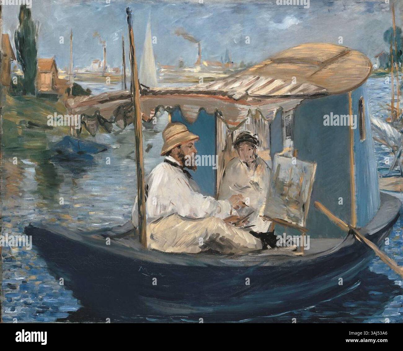 Édouard Manet’s 1874 painting 'Die Barke,' also known as 'Claude Monet ...