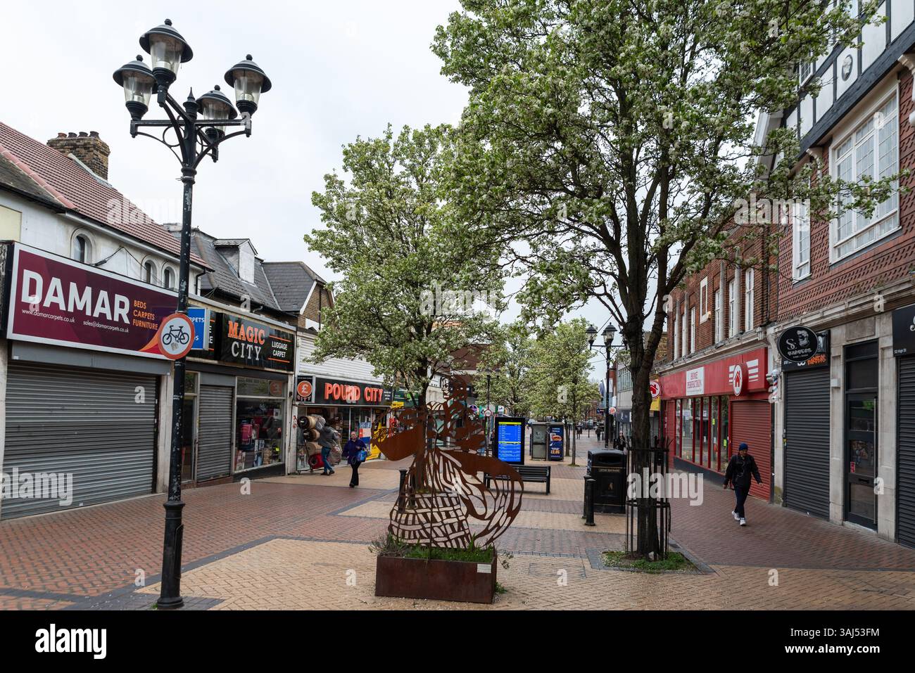 Grays High Street, Thurrock, Essex, UK. Town centre shopping area with ...