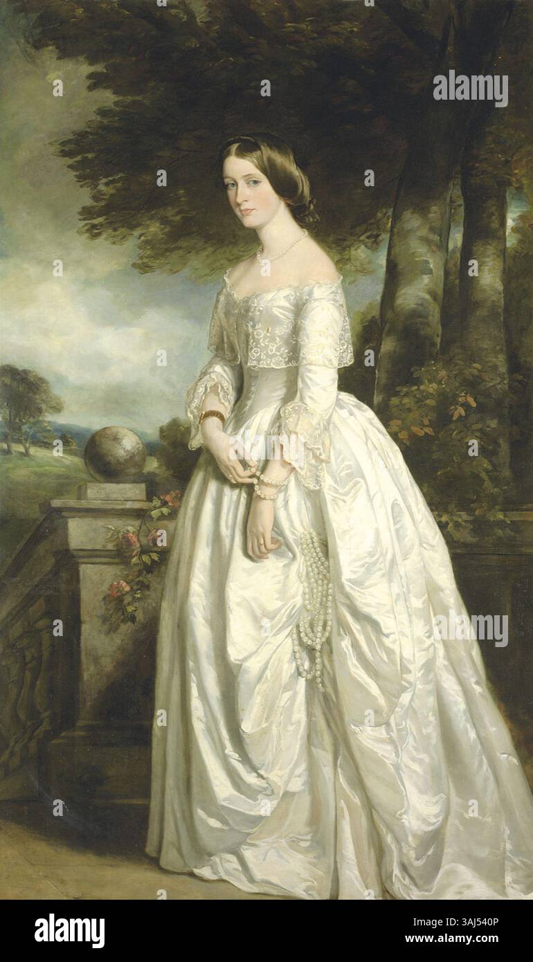 This portrait by Francis Grant (1803-1878) depicts Louisa Hawkins ...