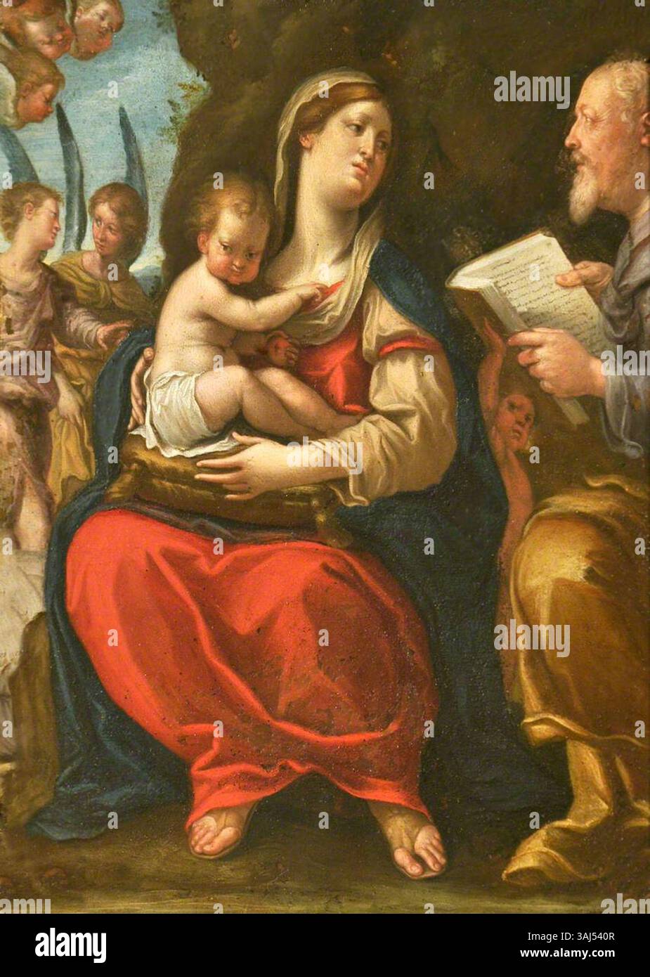 A painting after Francesco Albani depicting the Madonna and Child ...