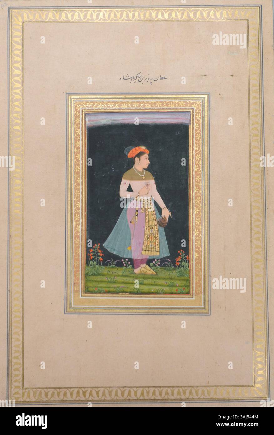 This late 17th-century Mughal portrait depicts Prince Parviz, son of ...