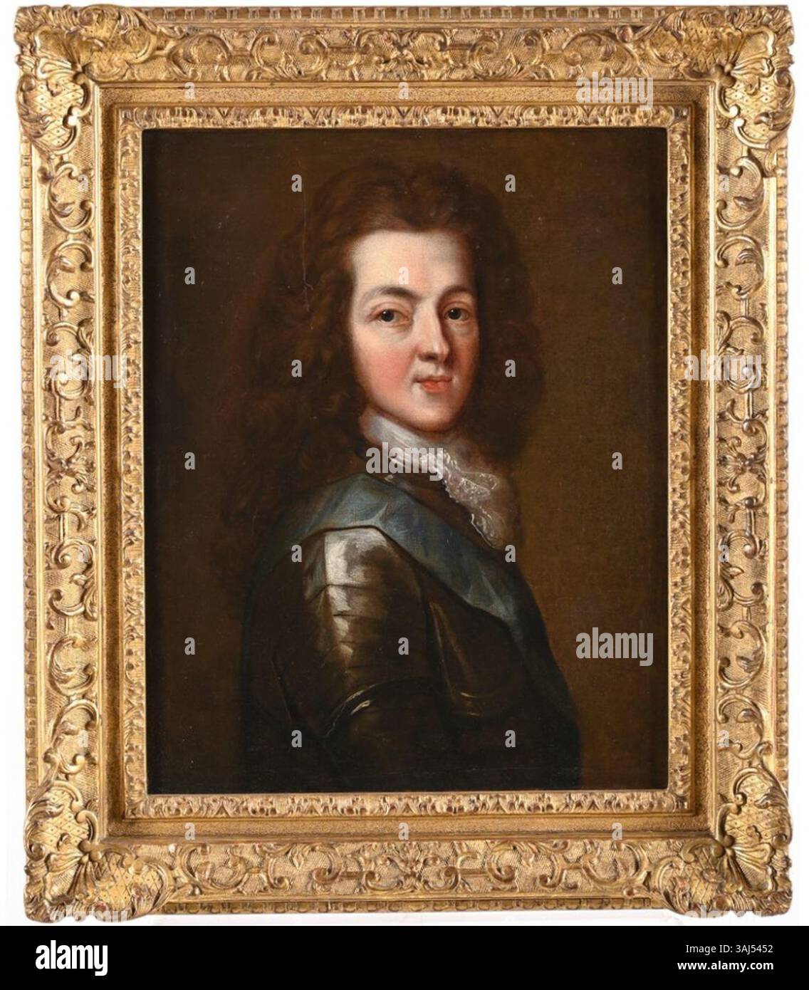This portrait from the turn of the 17th/18th century, *Portrait of the Duc d'Anjou in Armor*, is ...