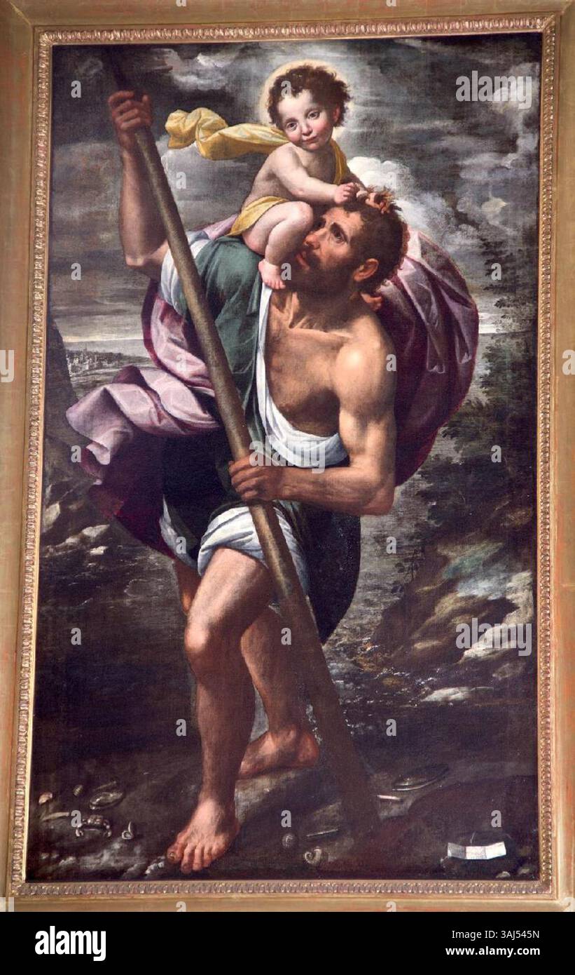 This 1598 painting by Gervasio Gatti depicts Saint Christopher. It is ...