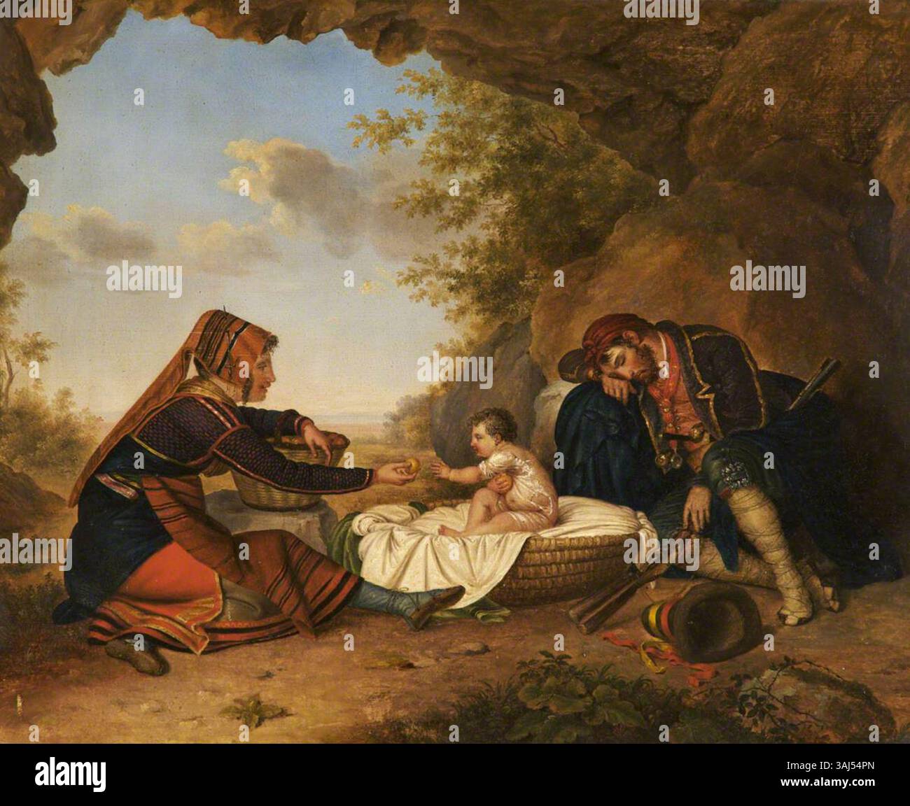 This 19th-century Italian Peasant Scene captures rural life with ...