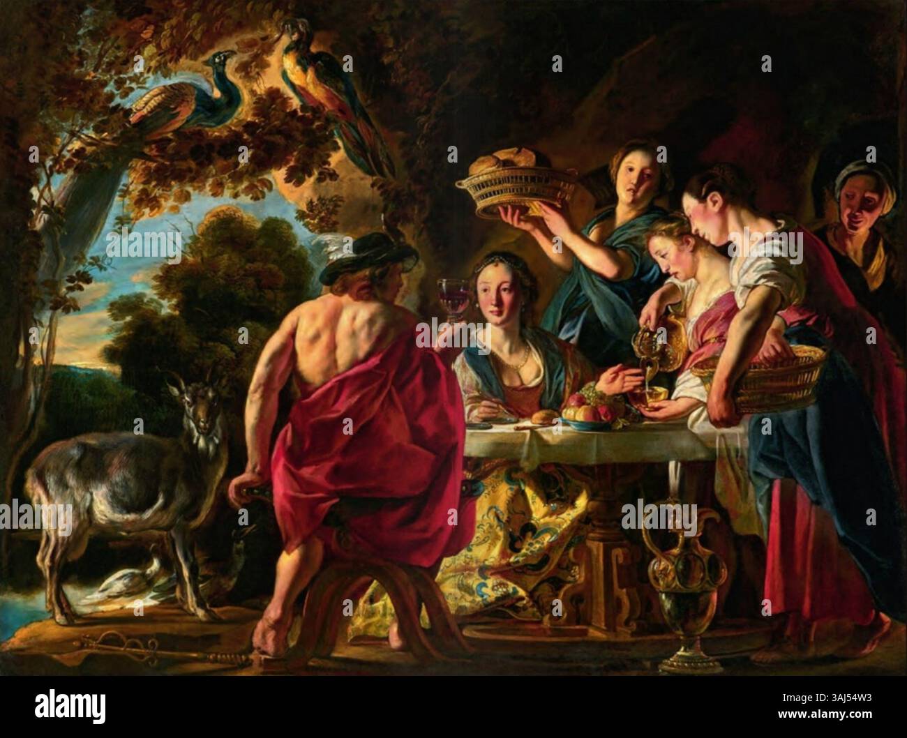 'Hermes entertained by Calypso' by Jacob Jordaens depicts the ...