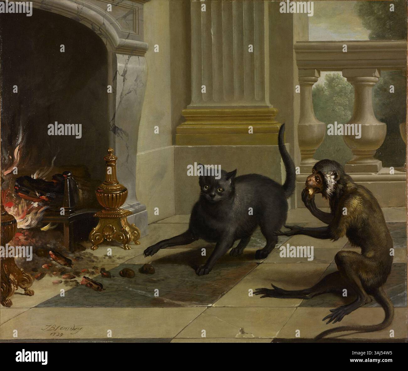 Jean-Baptiste Oudry's 1739 painting 'The Cat and the Monkey ...