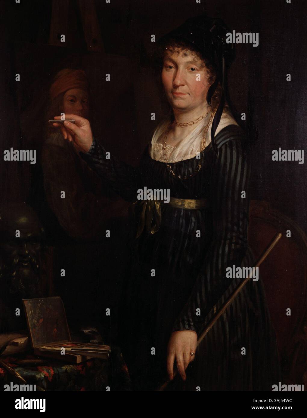 This self-portrait, created around 1800 by an anonymous artist, is ...