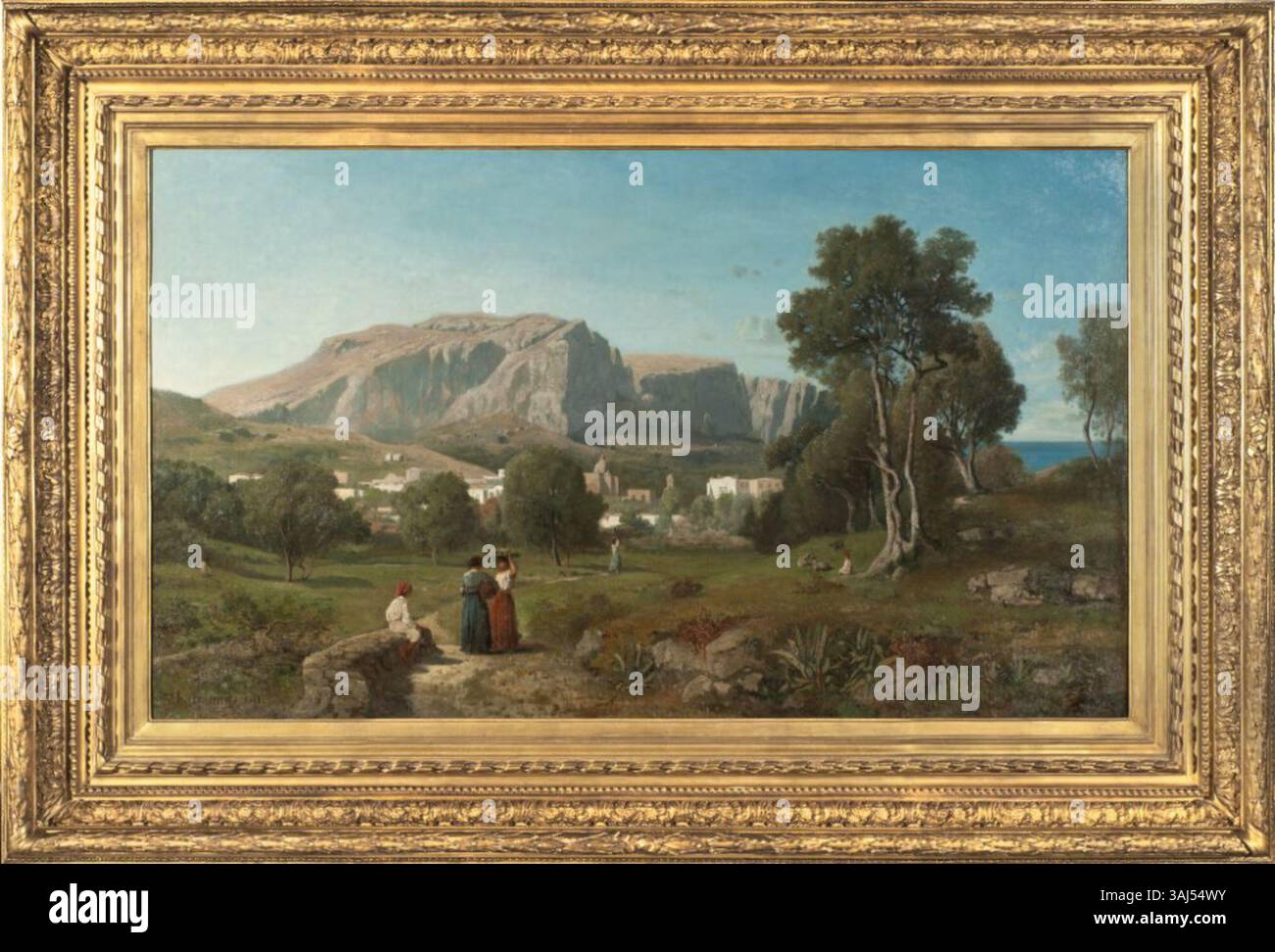 Henri Harpignies' 'View towards Capri' (1853) is a landscape painting ...