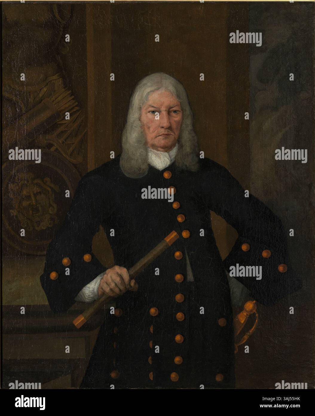 This portrait, attributed to an anonymous artist, depicts Mr. Willem van Outhoorn. The image is ...