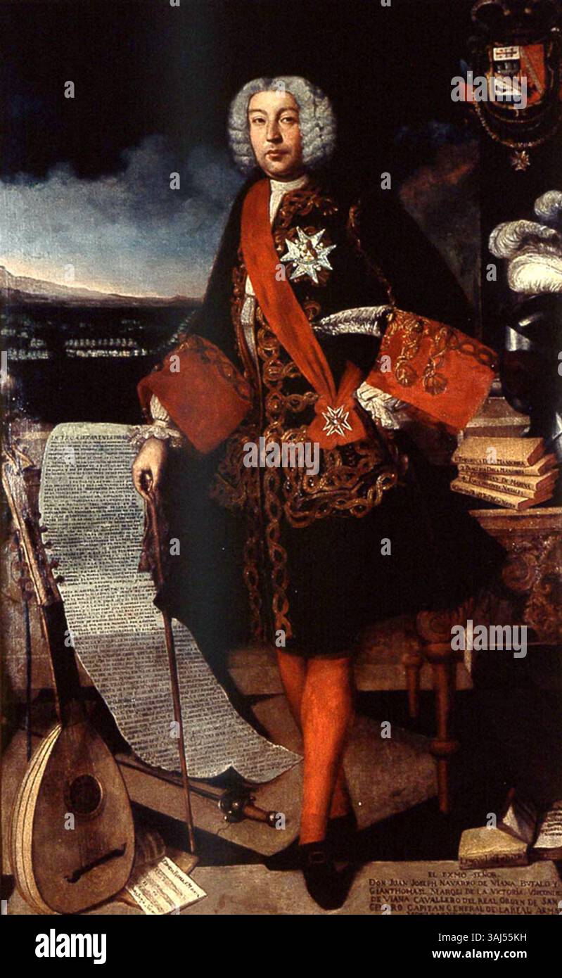 Portrait of Juan José Navarro, 1st Marquis of la Victoria, a Spanish ...