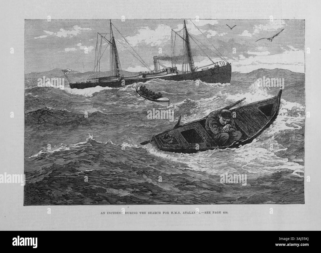 This 1880 illustration depicts an incident during the search for the ...