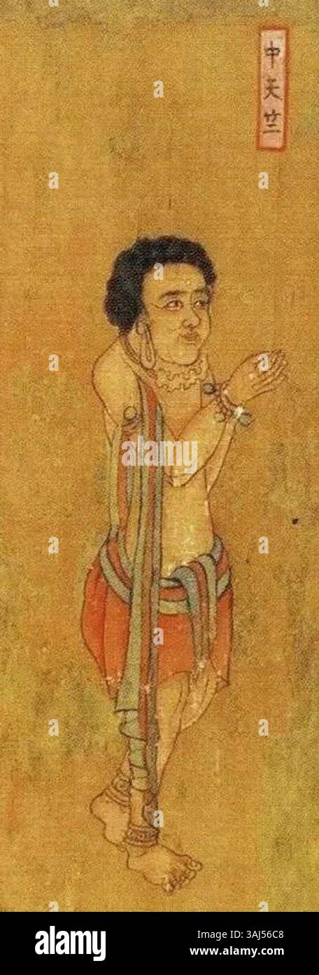 This artwork depicts an ambassador from Zhong Tianzhu (Central India ...