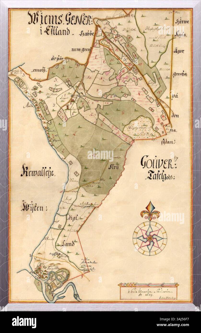 A map of Miiduranna (Maito Strand) created on January 1, 1689. The map ...