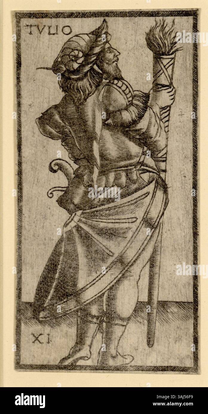 The Sola Busca tarot deck card featuring Tulio, created in Italy in ...