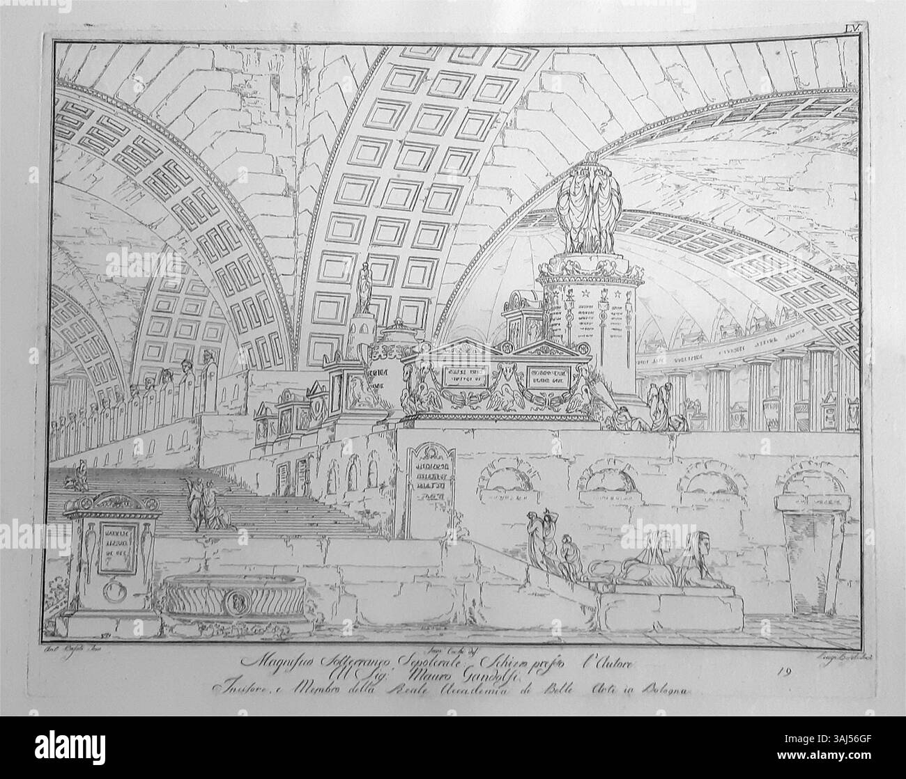 This lithograph by Antonio Basoli, produced between 1800 and 1810 ...