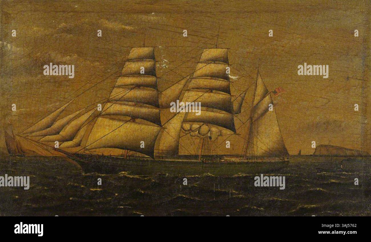 This 19th-century painting by an unknown British artist depicts the ...