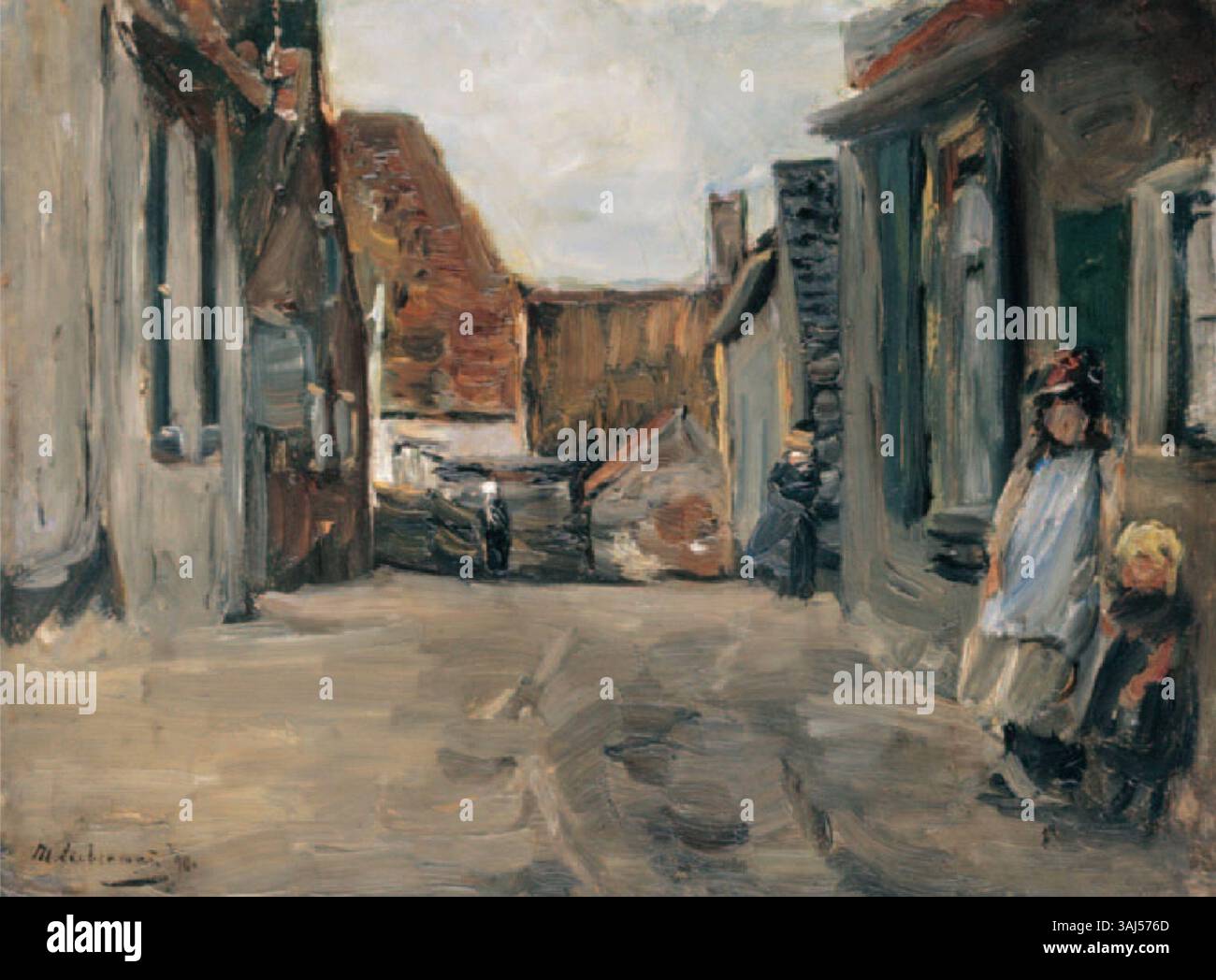 This 1890 painting by Max Liebermann captures the rural street scene of ...