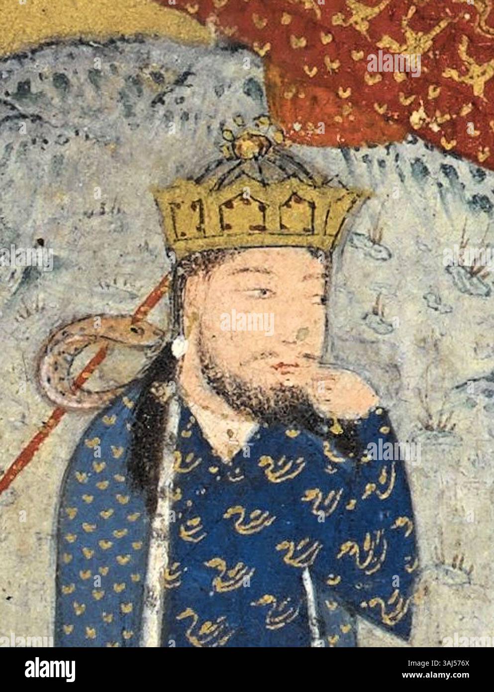 Folio 29v from the epic poems collection (1397-1398) features a ruler ...