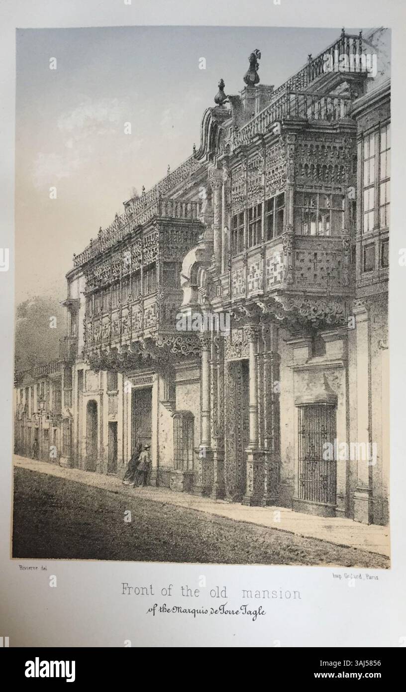 'Palacio de Torre Tagle' (Lima, Peru) lithograph, published by Firmin ...