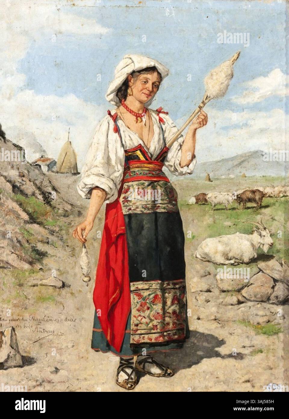 Antonio Jaspe Moscoso's 1880 painting 'Campesina italiana' depicts an ...