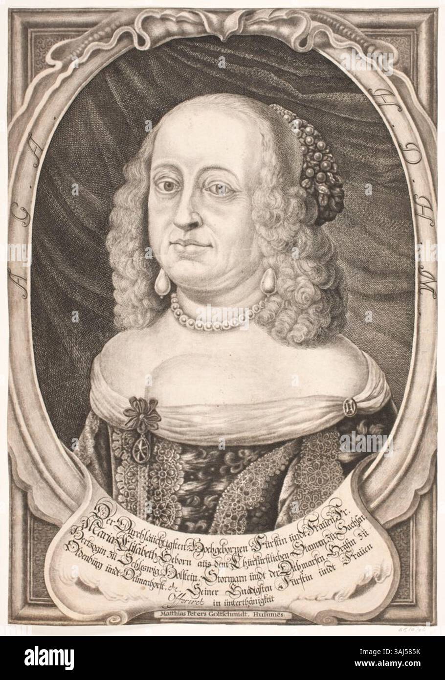 Portrait of Duchess Maria Elisabeth of Gottorp, wife of Frederick III ...