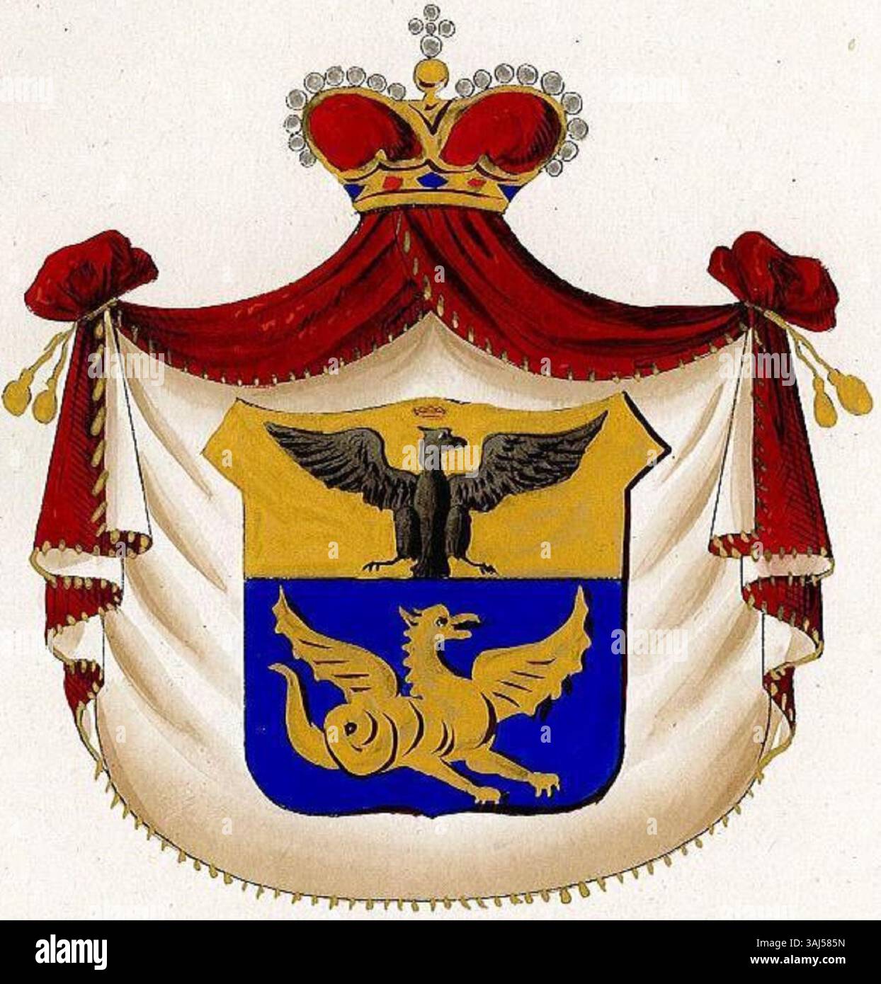 A 20th-century coat of arms representing the Borghese family. The ...