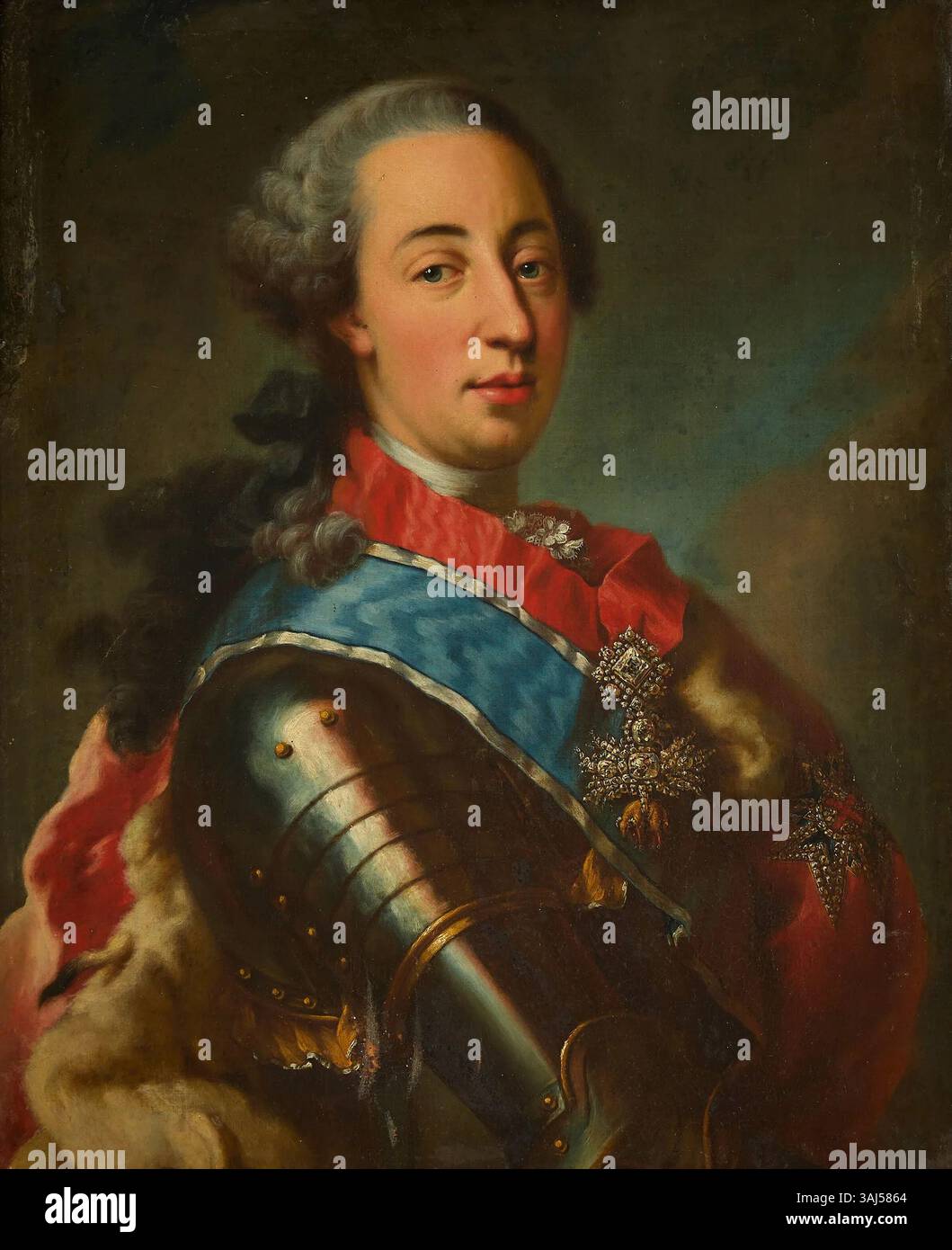 An 18th-century portrait attributed to Charles André van Loo, depicting ...