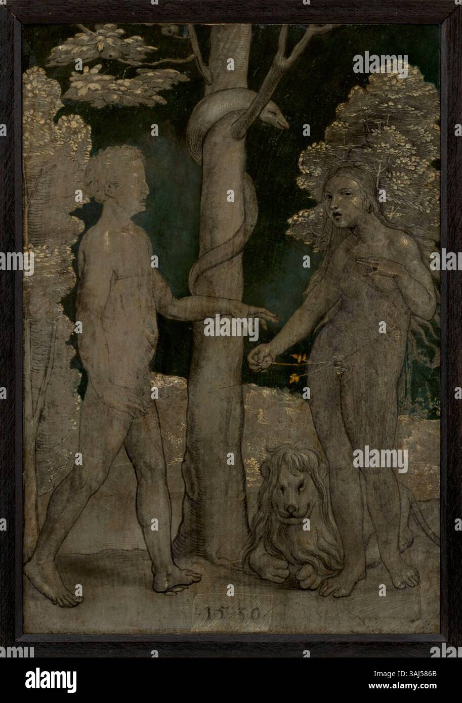 Two panels depicting the Annunciation, the Fall of Man, and the ...