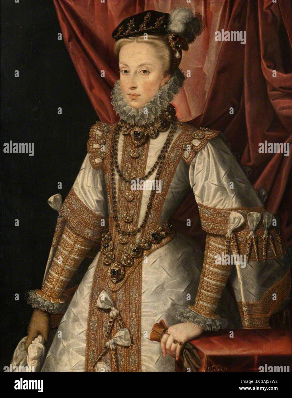 This portrait of Anne of Austria, Queen of Spain, was painted by Alonso ...