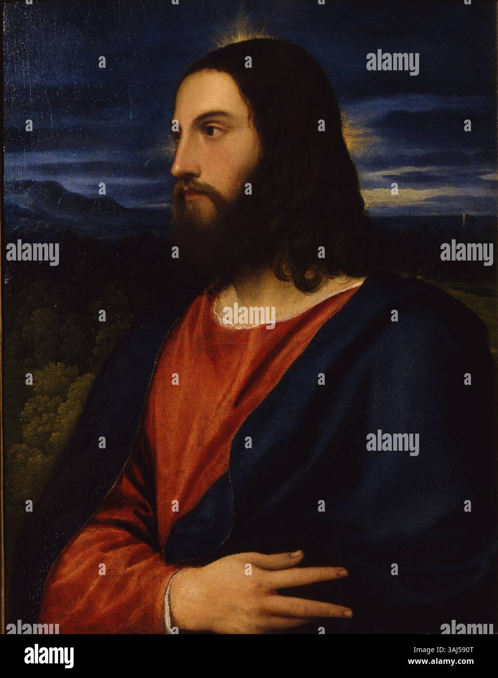 'Cristo Salvatore' (Christ the Redeemer), painted by Titian between ...