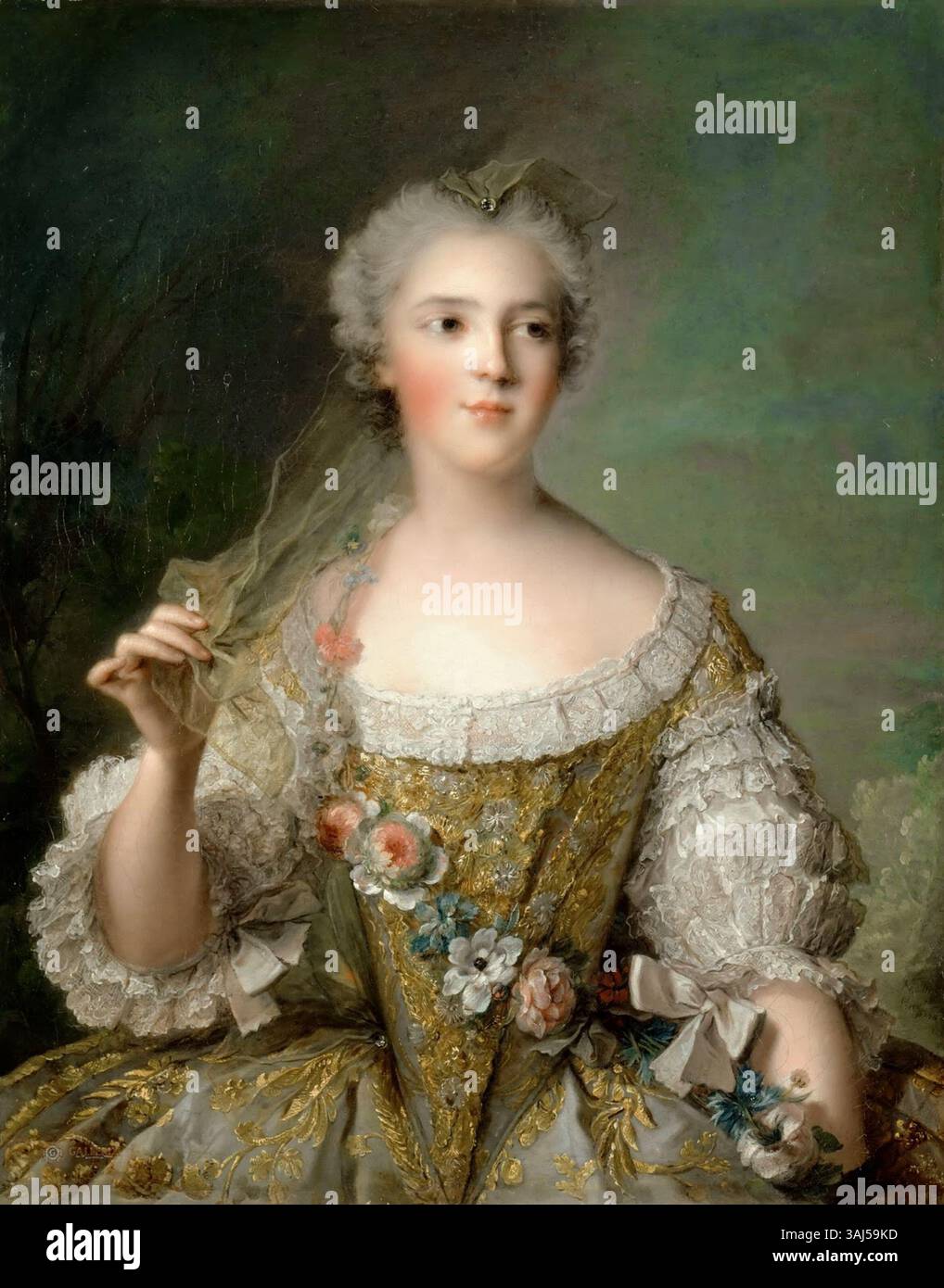 This portrait, painted by Jean-Marc Nattier in the late 1740s, depicts ...