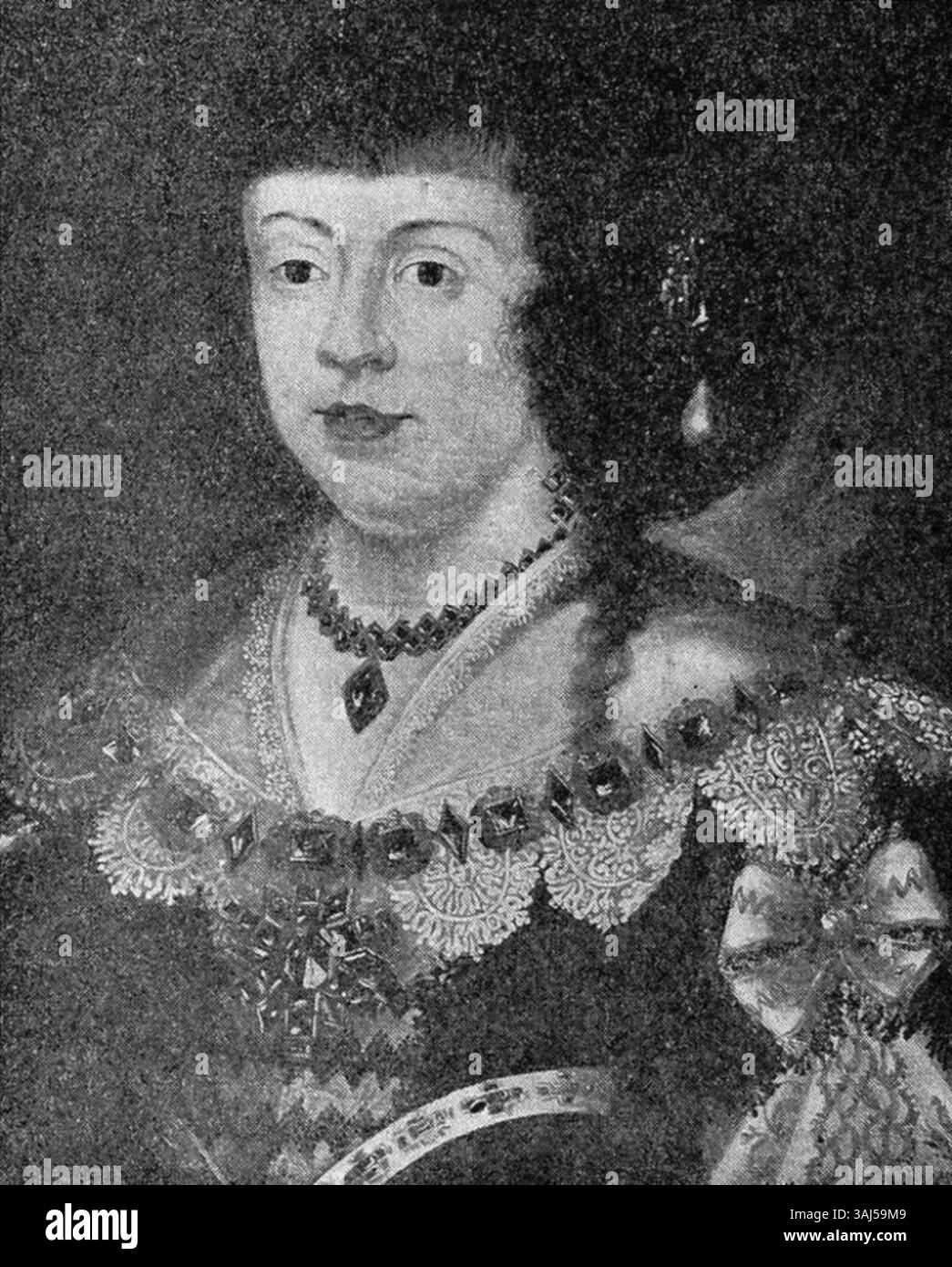 This portrait, attributed to a follower of Frans Luycx, depicts Anna ...