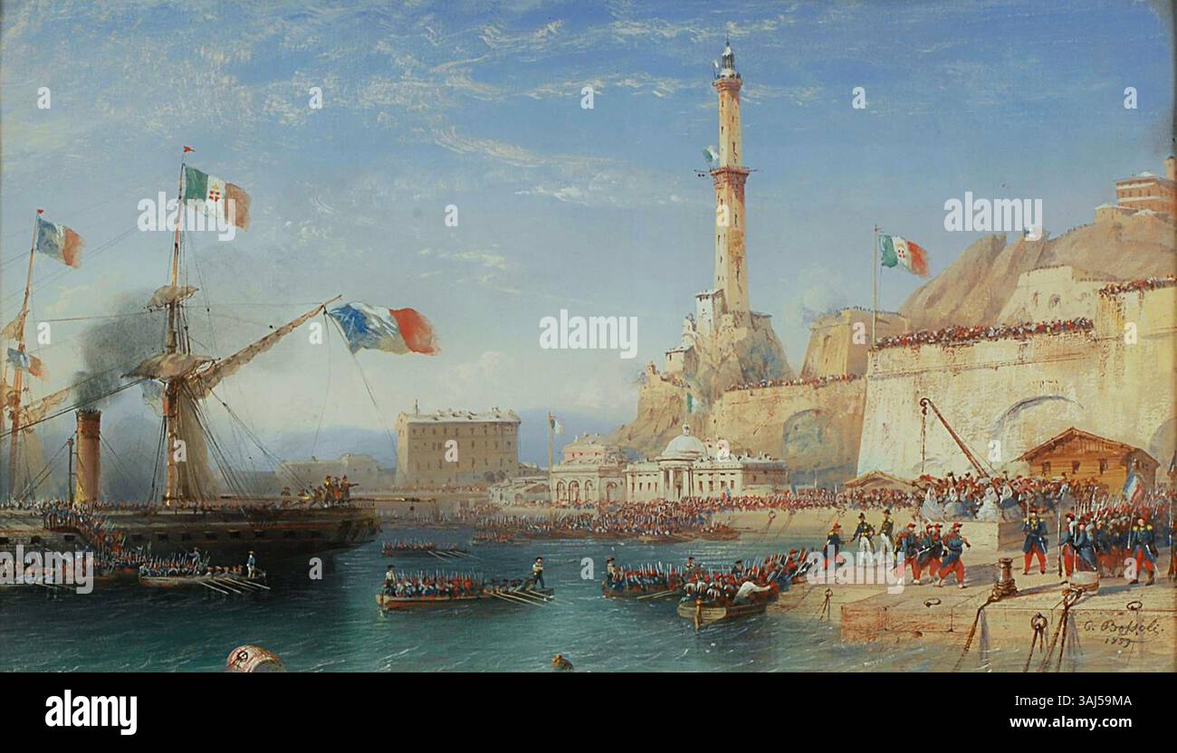 'Visita di Napoleone III a Genova' depicts Napoleon III's arrival in ...