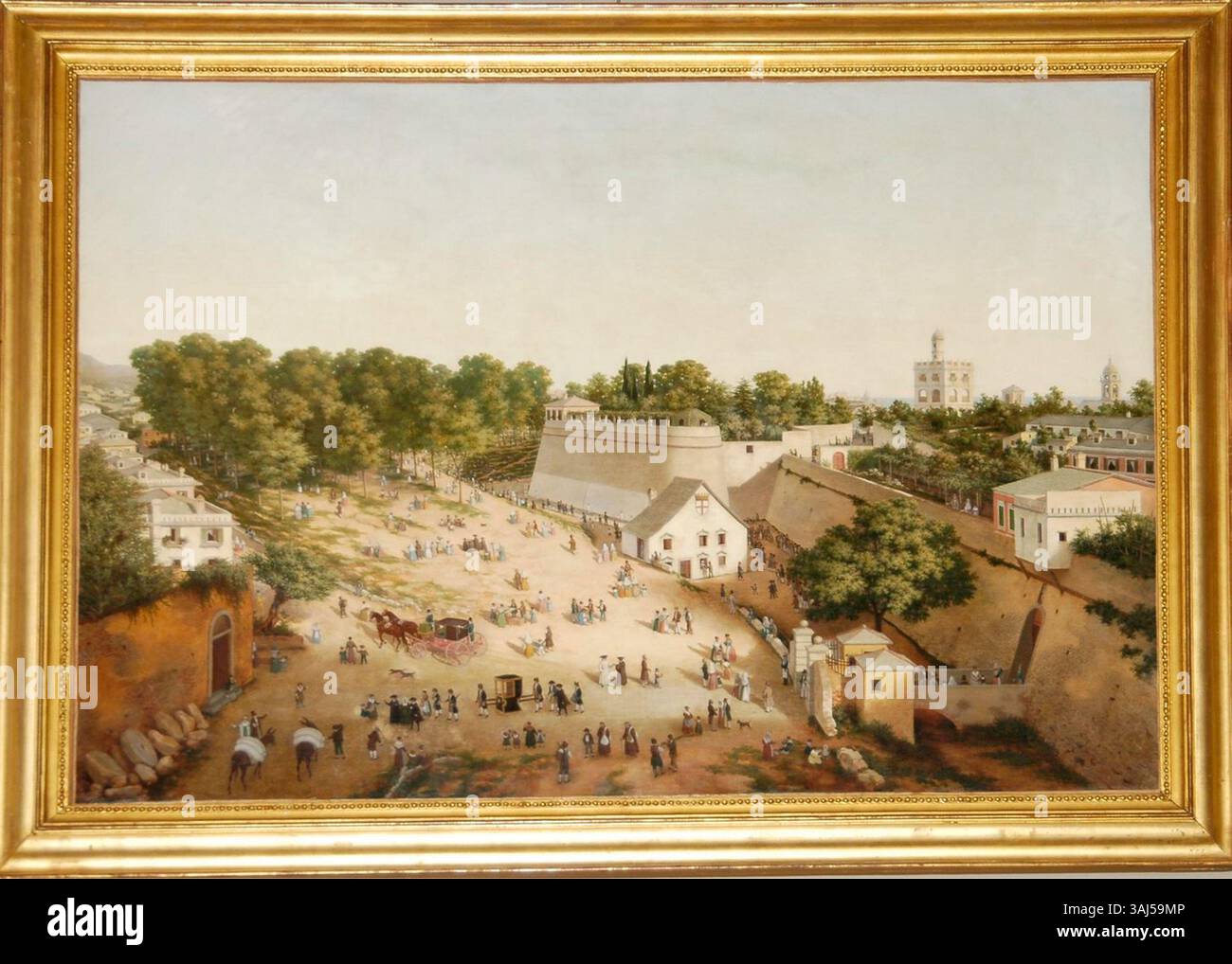 This 1825 view by Luigi Garibbo depicts the Acquasola area in Genoa ...