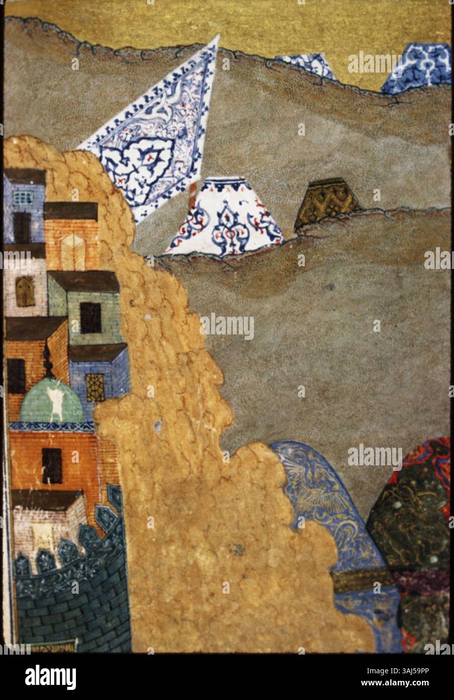 This illustration shows a caravan journeying to Mecca, part of the ...