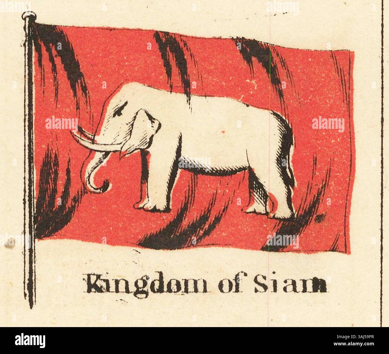 The 1868 Colton chart depicts the national flags of the Kingdom of Siam ...