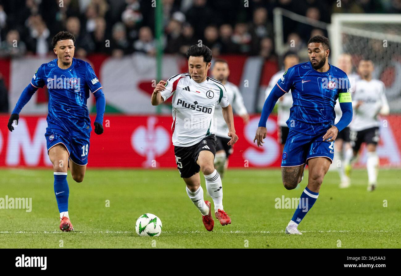 Polish Army Stadium, Warsaw, Poland. 10th Apr, 2025. UEFA Europa Conference League Quarter Final ...
