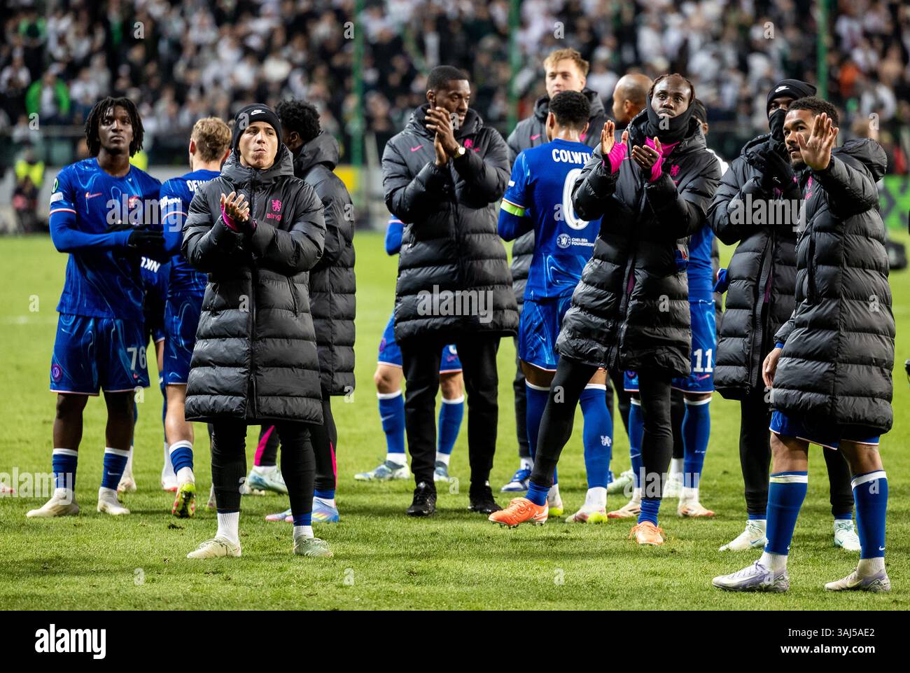 Polish Army Stadium, Warsaw, Poland. 10th Apr, 2025. UEFA Europa Conference League Quarter Final ...