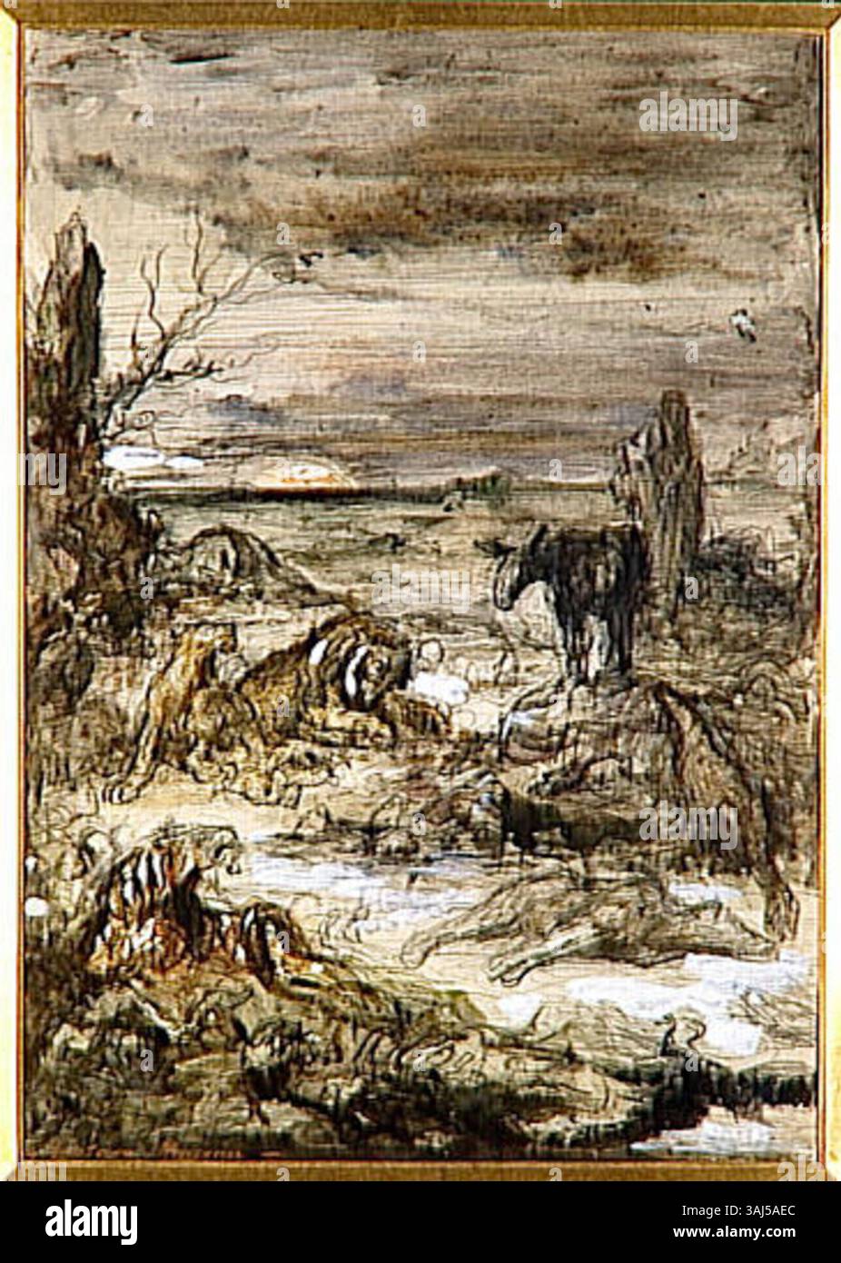 This painting by Gustave Moreau, titled 'Les Animaux malades de la ...