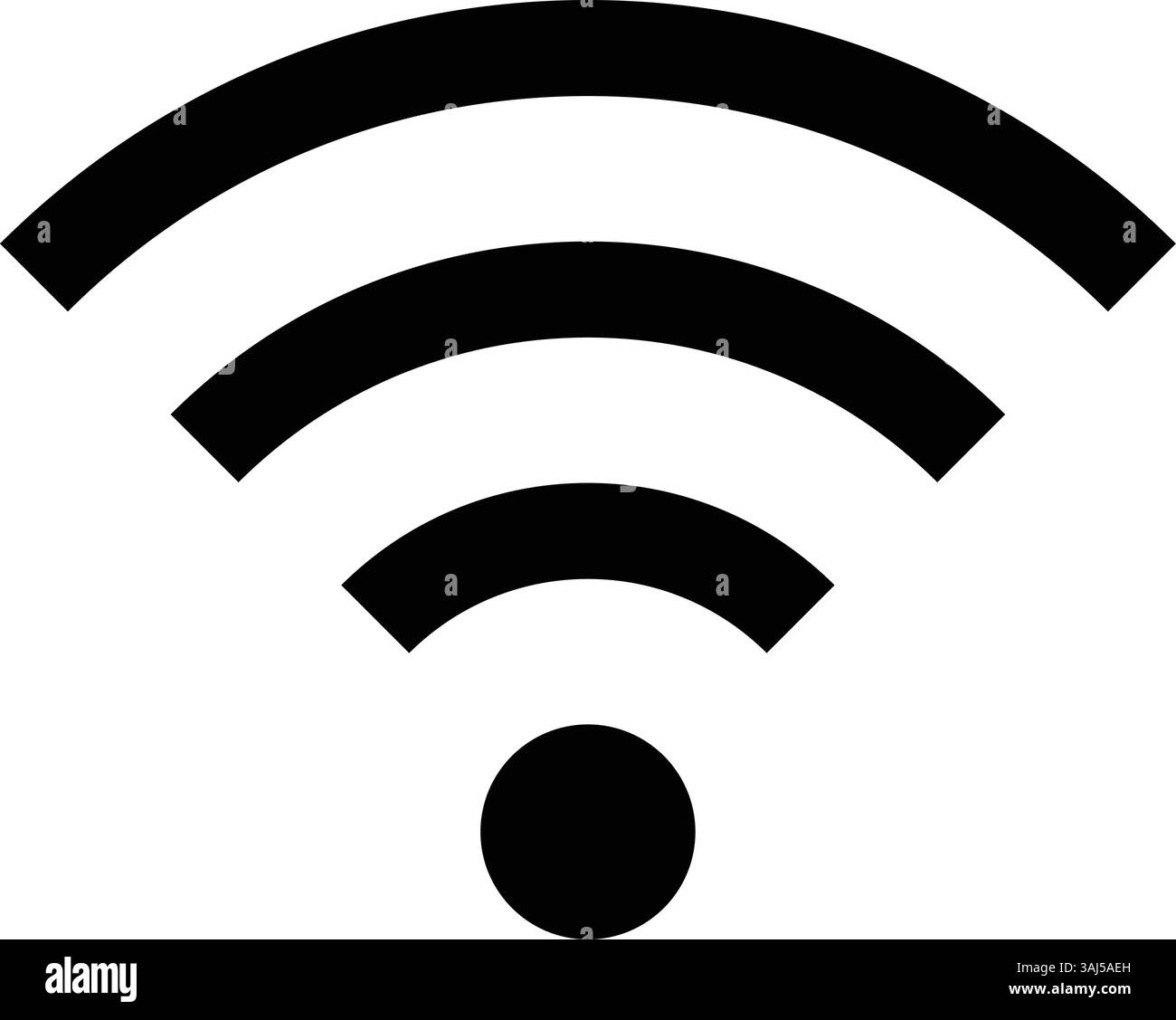 WiFi Signal Icon Vector – Wireless Internet Connection Symbol in Black Isolated on White ...