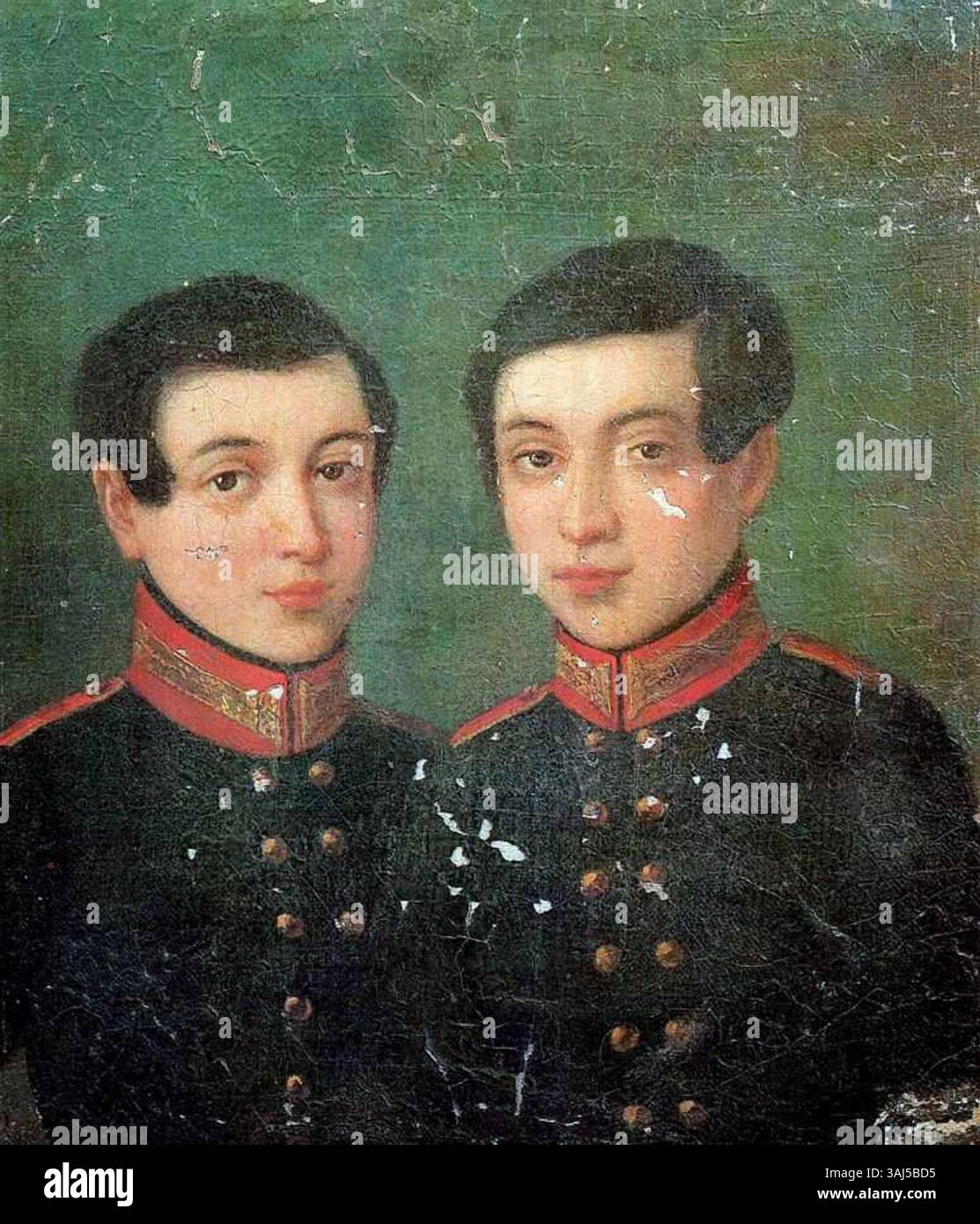 The portrait of Arkadiy and Ivan Kornilovy, painted by Aleksandr V ...
