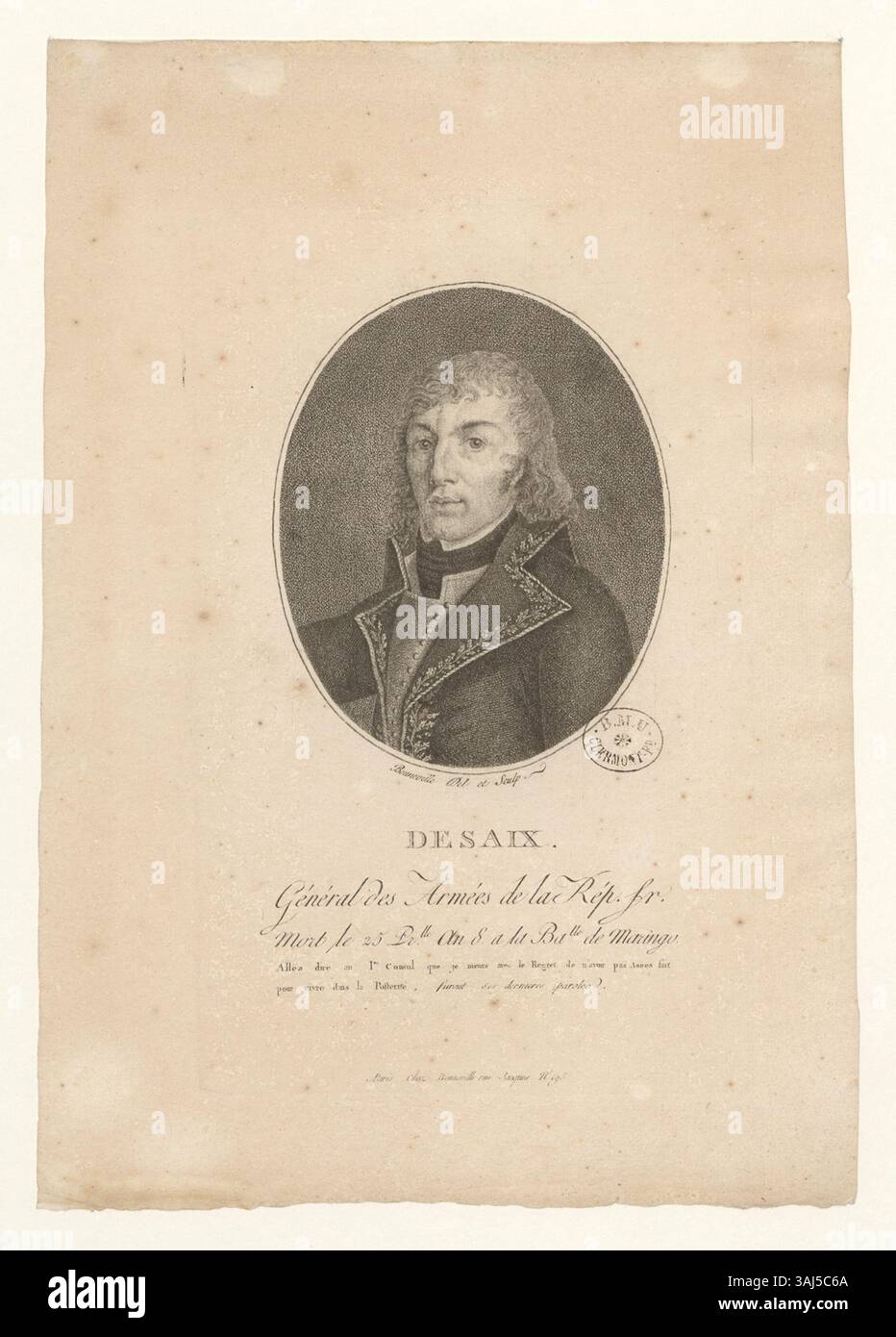 BOYER 717 depicts Louis Desaix, General of the French Revolutionary ...