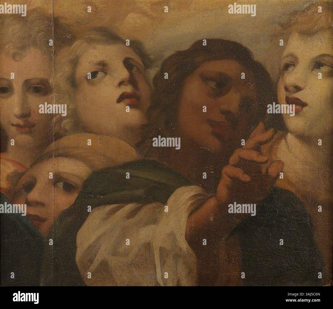 'Heads of the Blessing Christ and Four Angels,' attributed to Correggio ...