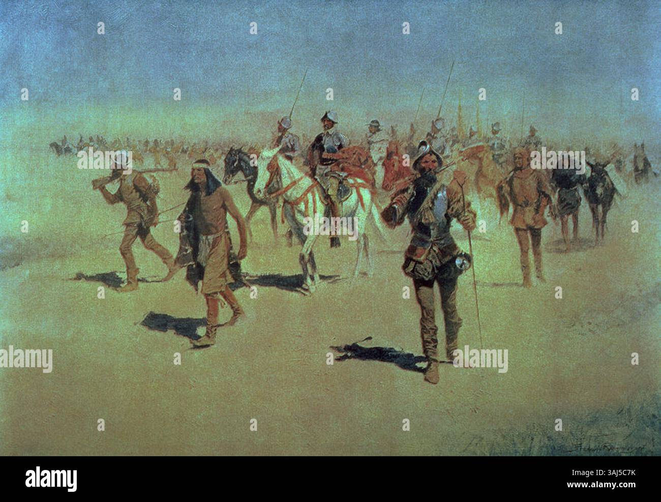 Frederic Remington's oil painting 'Coronado Sets Out to the North ...
