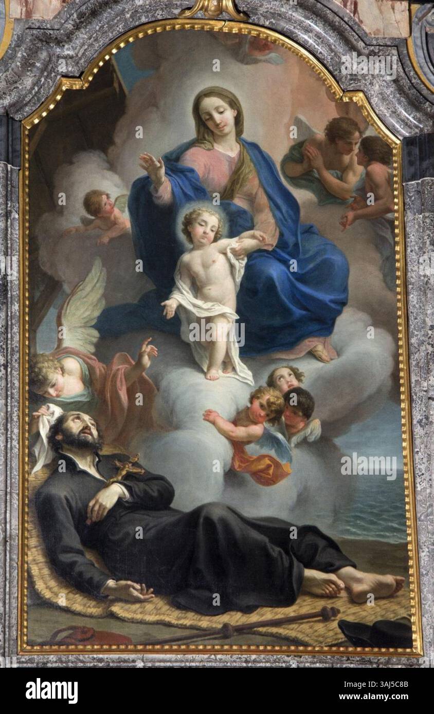 Giuseppe Peroni's 'The Madonna and St. Francis Xavier,' created in 1760 ...
