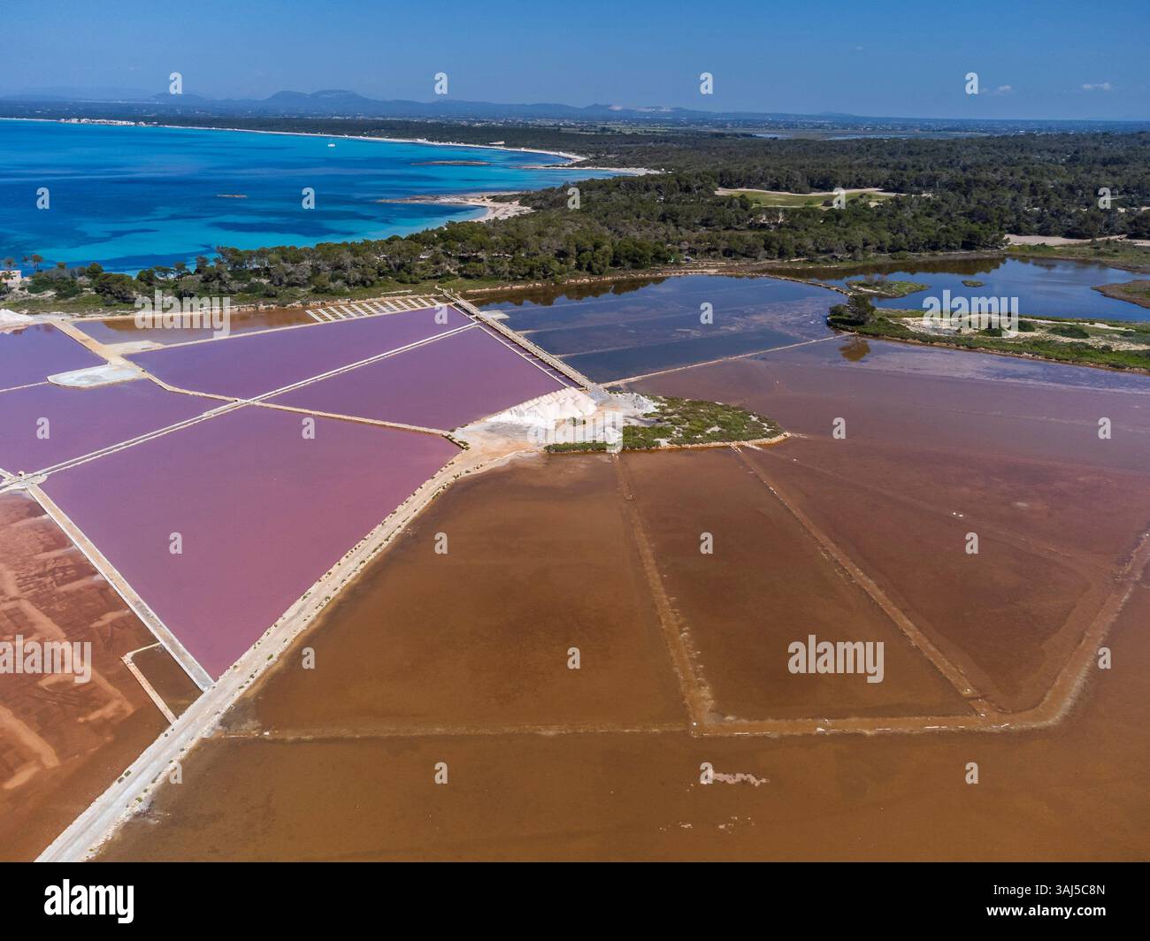 saline drying ponds seen from the air, Salinas de Savall , 4th century ...