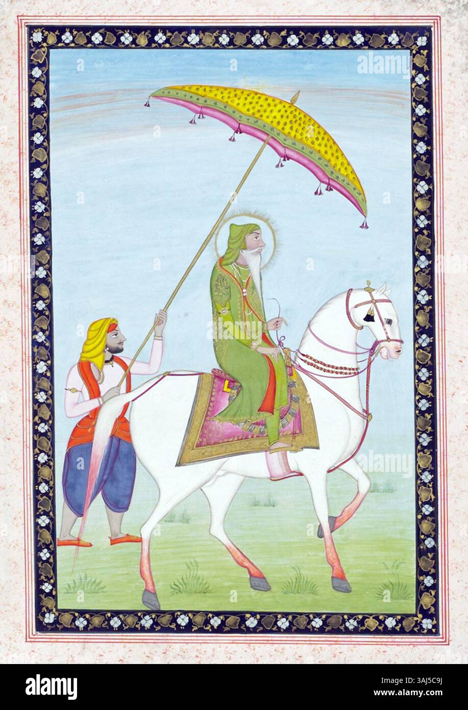 This artwork presents Maharaja Ranjit Singh, the influential ruler of ...